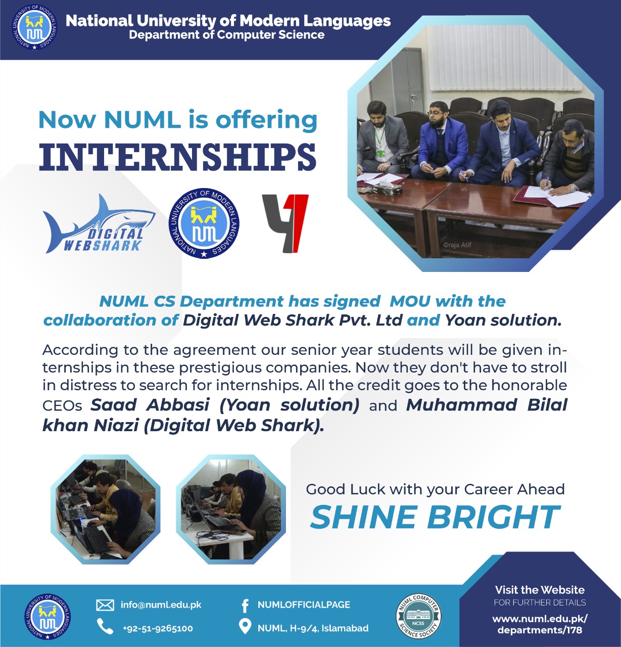 NUML UNIVERSITY | Department | NUML